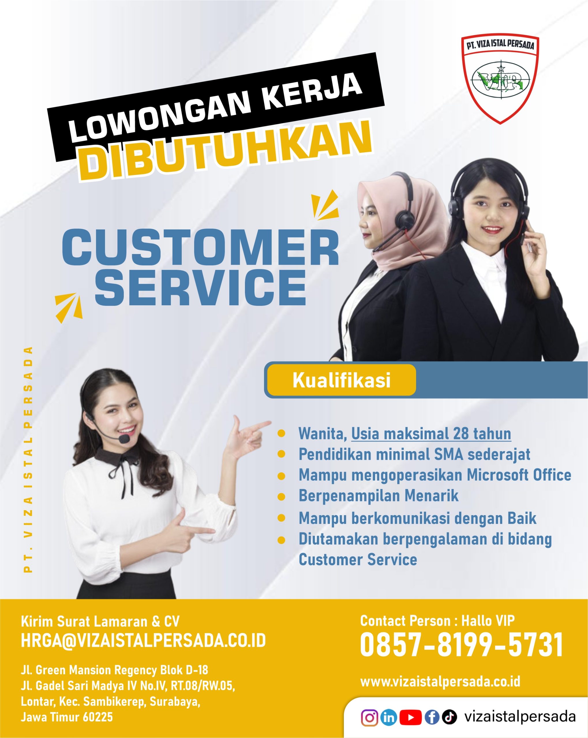 Lowongan Kerja Customer Service